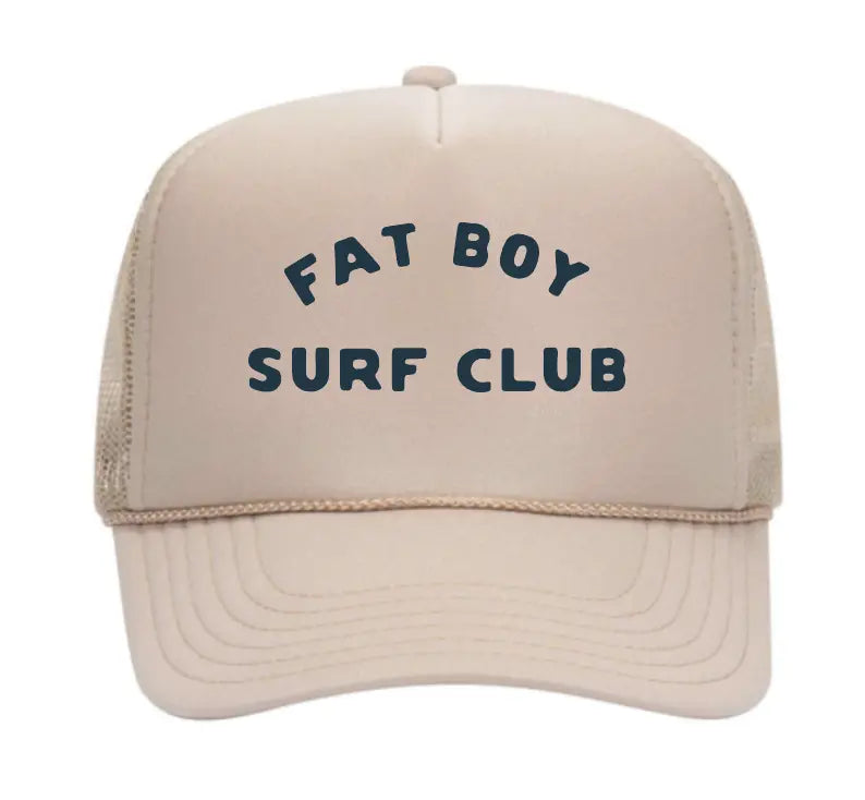 Fat Boy Surf Club Foam Trucker Hat - Khaki - Fat Boy Surf Club